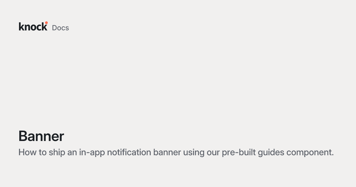 Banner | Knock Docs