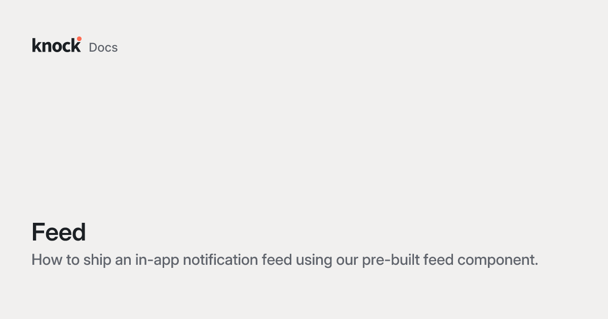 Feed | Knock Docs