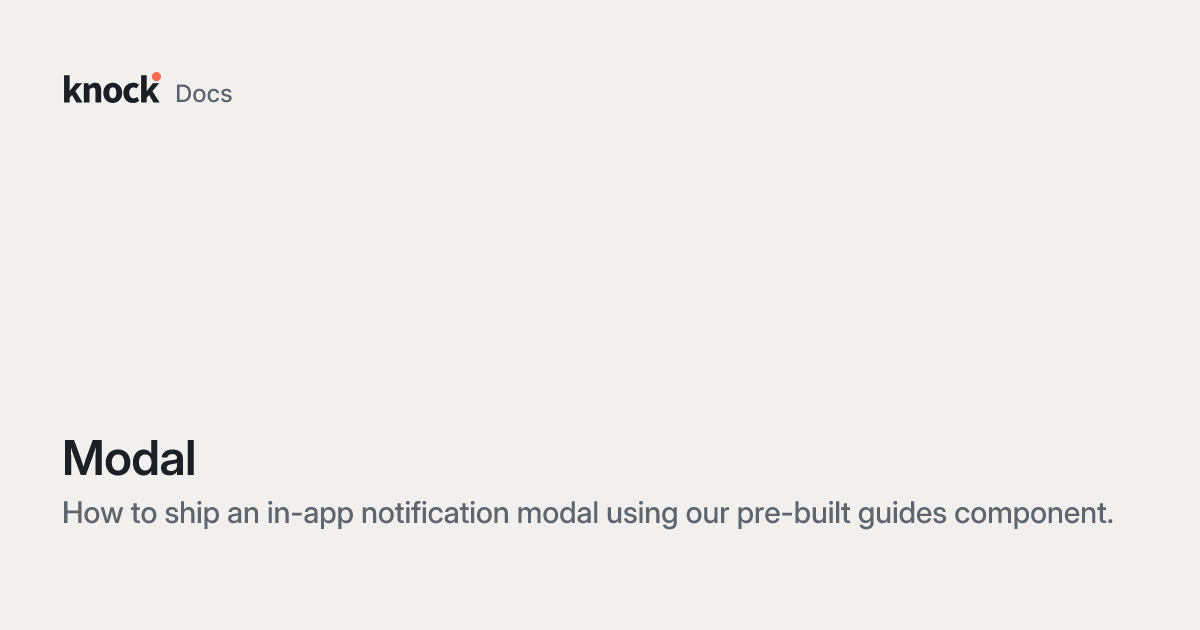 Modal | Knock Docs