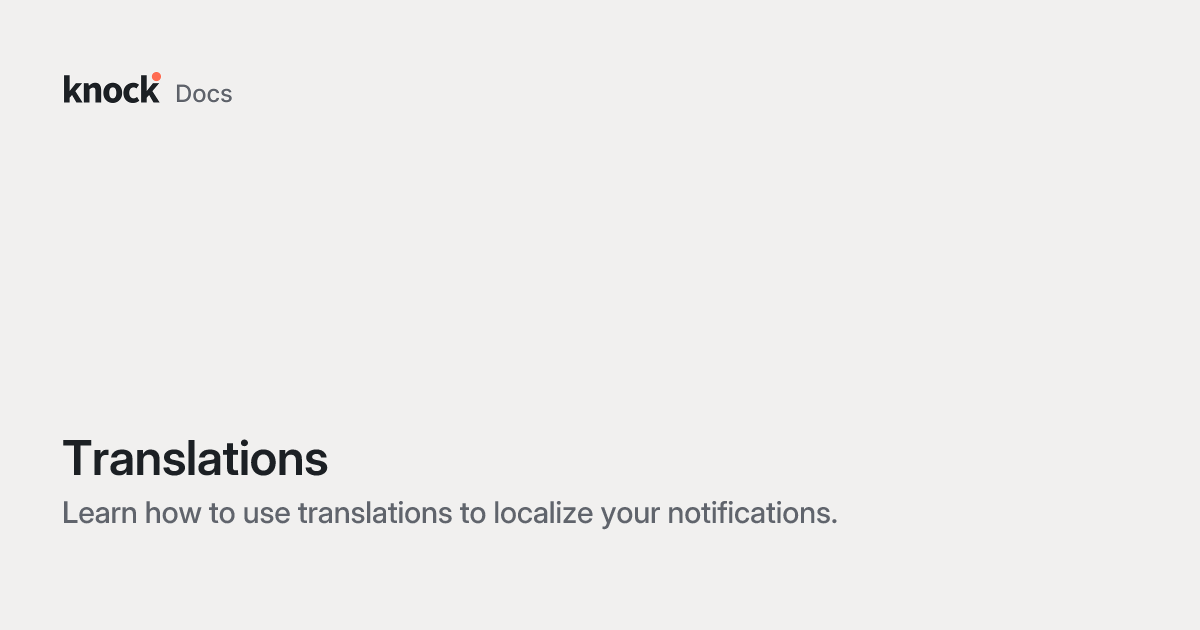 Translations | Knock Docs